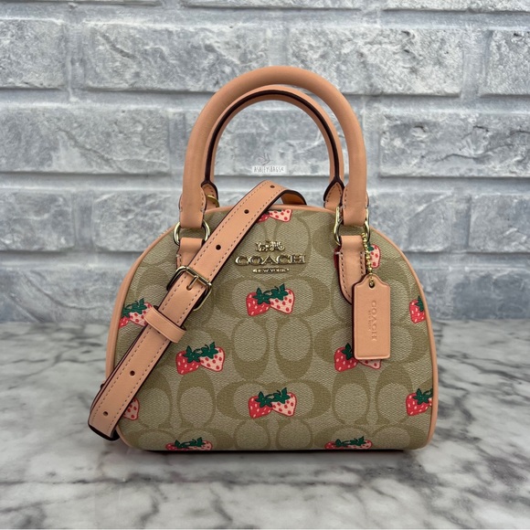 Coach | Bags | Coach Sydney Satchel In Signature Canvas With Strawberry ...